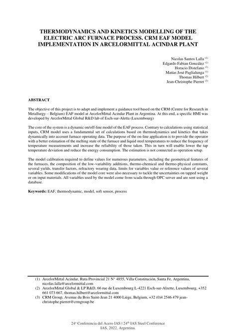 Pdf Thermodynamics And Kinetics Modelling Of The Electric Arc Furnace Process Crm Eaf Model