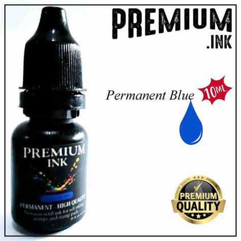 Tinta Stempel Kemasan Produk Permanen 10ml Warna Biru High Quality Tinta Stempel Permanen