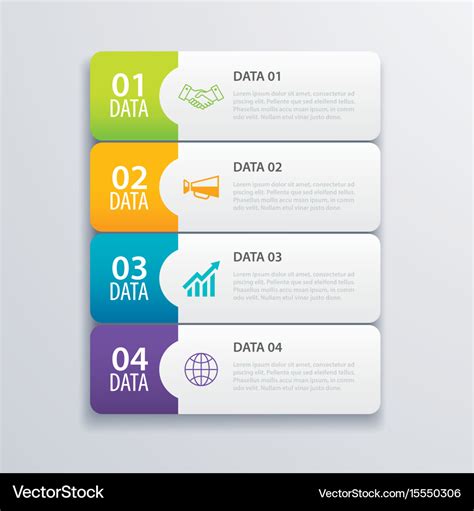 4 Infographic Tab Index Banner Design Royalty Free Vector