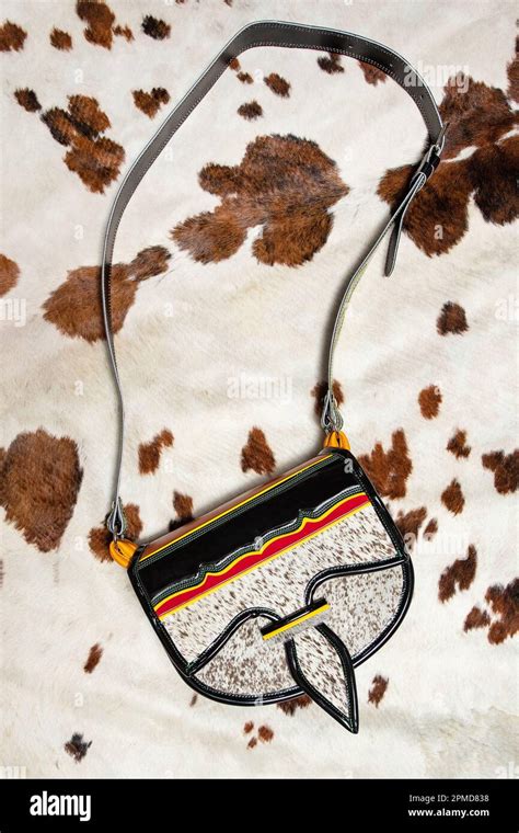 Traditional Carriel Paisa Leather Bag Made In Jerico Antioquia Stock