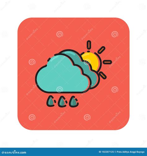 Icono Lluvioso Del Color Plano Ilustración Del Vector Ilustración De