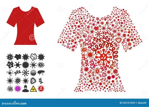 Collage Clothes Icon Of Infectious Pathogens Stock Vector