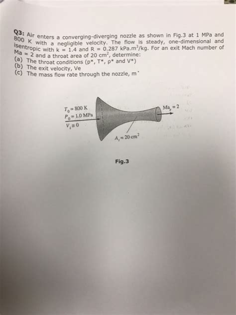 Solved Air Enters A Converging Diverging Nozzle As Shown In