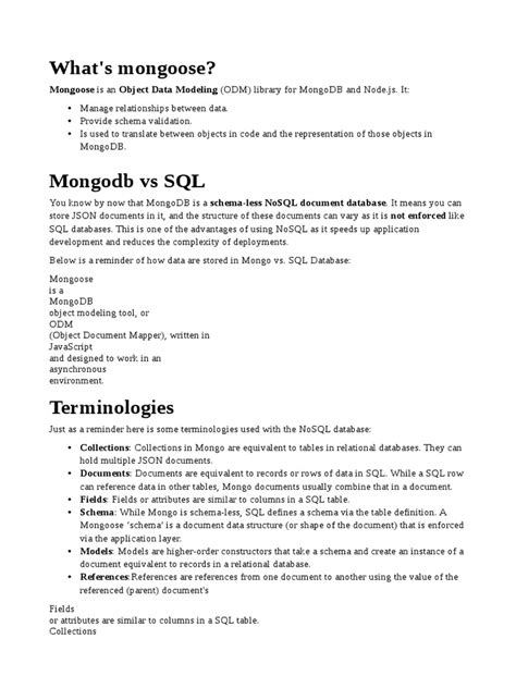 Whats Mongoose Pdf No Sql Databases