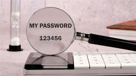 Easy Password Concept My Password 123456 Written Through A Magnifying