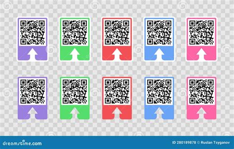 Set Of Vector Frames With An Arrow Pointing To The Qr Code Vector