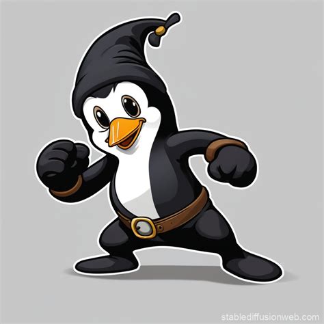 Linux Penguin Wins Vs Windows Logo Stable Diffusion Online