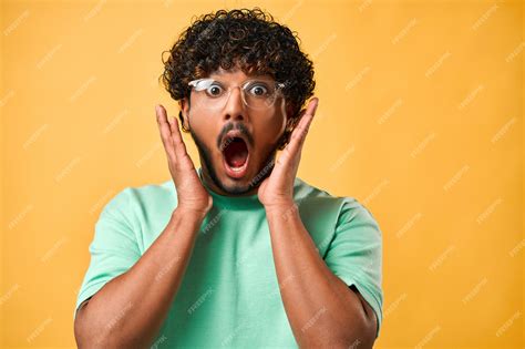 Premium Photo Closeup Portrait Of A Handsome Indian Man With Curly