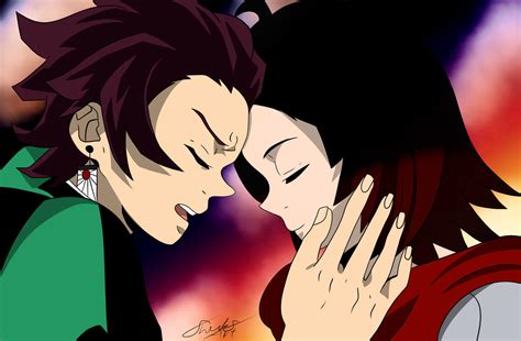 Tanjiro Kamado And Ruby Rose By Sheebsart On Deviantart