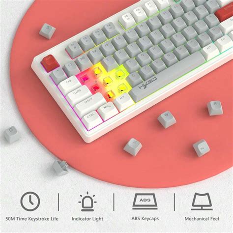 Attack Shark Gaming Keyboard Wired Rgb Backlight Ergonomic 108 Keys