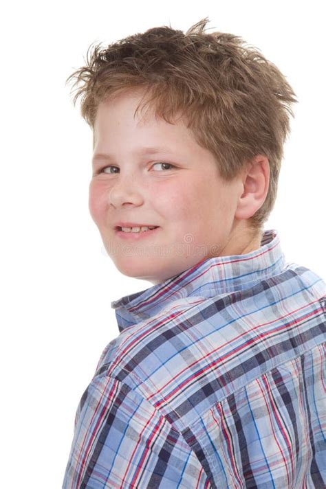Ritratto Di Giovane Ragazzo Isolato Su Bianco Fotografia Stock