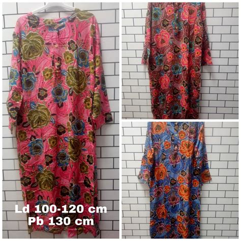 Jual Daster Kencana Ungu Batik Lengan Panjang Shopee Indonesia