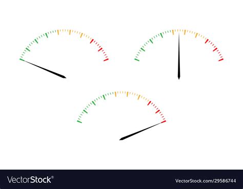 Set Simple Tachometers With Indicators Royalty Free Vector