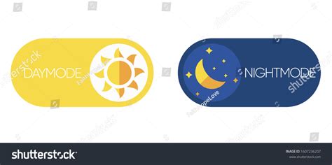Day Night Mode Switch Sun Moon Stock Vector Royalty Free 1607236207