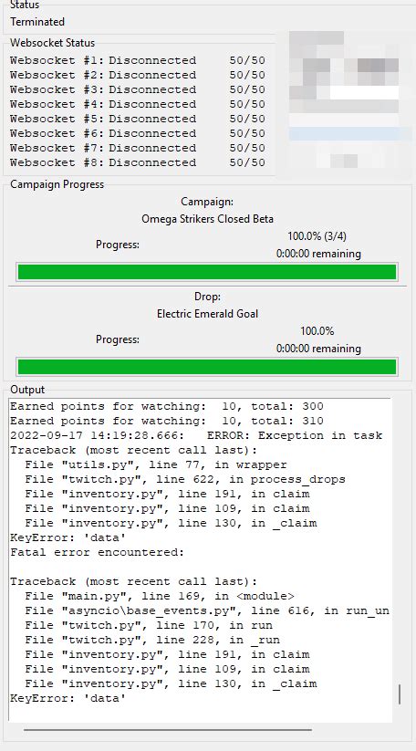 Unable To Claim Drops Crashes Issue 47 DevilXD TwitchDropsMiner