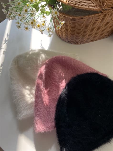 로어블 [당일출고🚚] 앙고라 퍼 버킷햇 겨울 벙거지 털모자