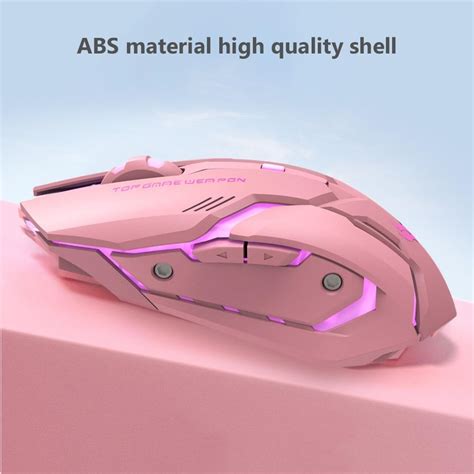 Pink Black T1 Ergonomic 2 4g Rechargeable Mouse Fo Vicedeal