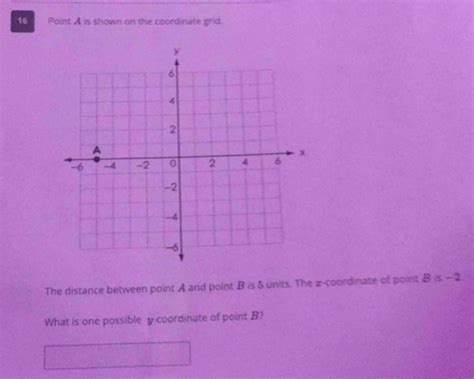 solved 16 point a is shown on the coordinate grid the distance