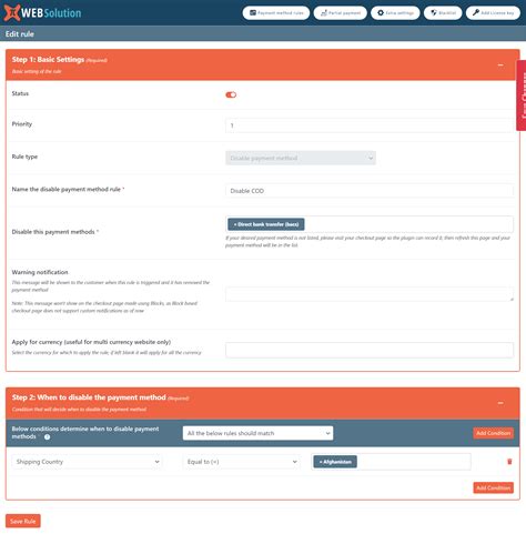 Partial Cod Disable Payment Method For Woocommerce