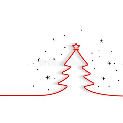 Minimal Line Christmas Tree Background Stock Vector Illustration Of