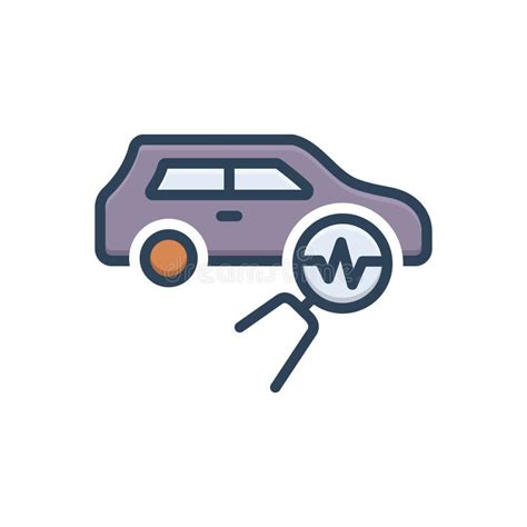 Color Illustration Icon For Diagnostic Automotive And Car Stock
