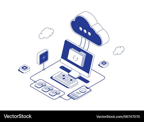 File Synchronization Concept Showing Pc Royalty Free Vector