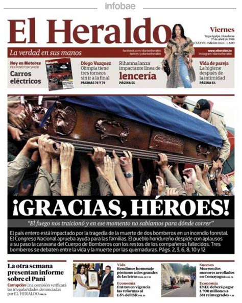 El Heraldo Honduras 27 De Abril De 2018 Infobae