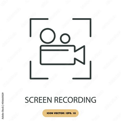 Screen Recording Icons Symbol Vector Elements For Infographic Web Stock