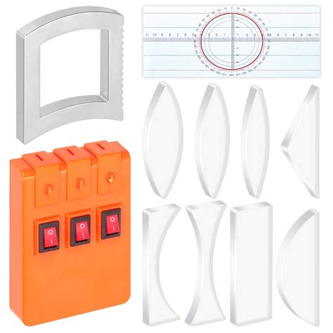 Mardatt 11pcs Physics Optical Experiment Set Reflector Refraction Triangular Prism Convex Lens