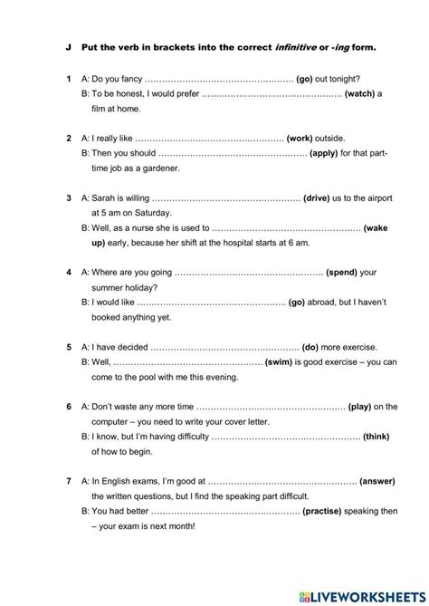 Verb Forms Online Pdf Activity For 9 Live Worksheets