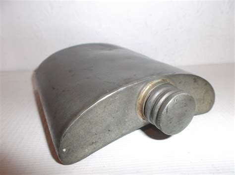 Antique Pewter English Flask Circa 1900s Etsy Uk Antique Pewter