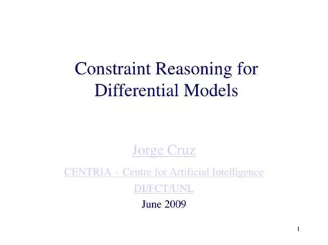 Ppt Constraint Reasoning For Differential Models Powerpoint