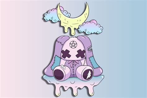 Creepy Pastel Goth Rabbit Graphic By Unlimited Art · Creative Fabrica