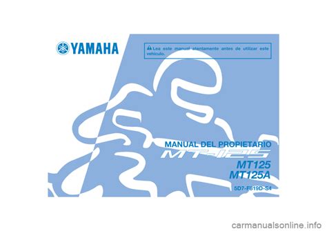 Yamaha Mt 125 2015 Manuale De Empleo In Spanish 94 Pages