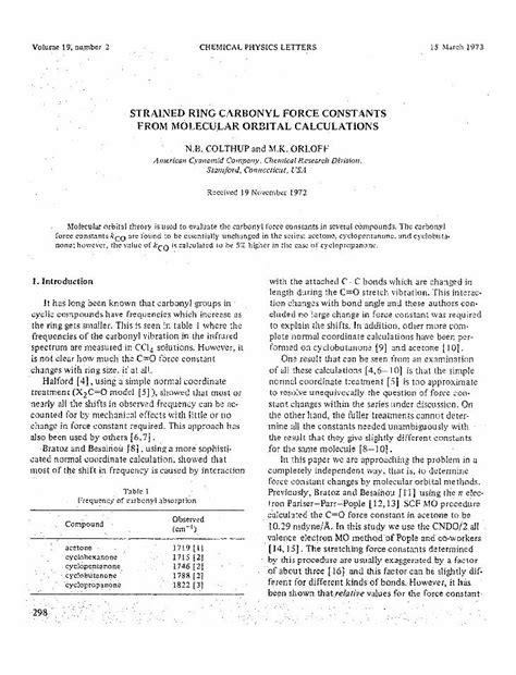 Pdf Strained Ring Carbonyl Force Constants From Molecular Orbital Calculations Dokumen Tips