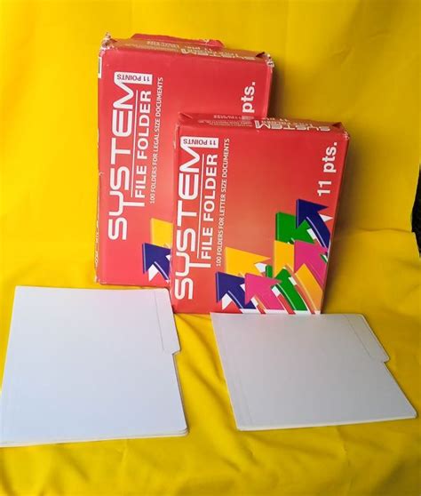Folder Plain White Long And Short 11pts Ducuments Binder Available In 25 50 Or 100pcs For School