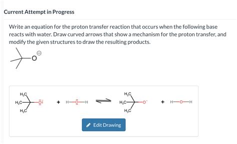Solved Write An Equation For The Proton Transfer Reaction