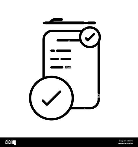 Checklist Linear Icon A Sheet With A Pen For Filling A Tick And A