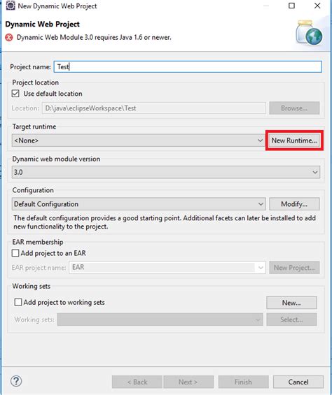 Jakarta Ee Dynamic Web Module 30 Requires Java 16 Or Newer Eclipse Jee Dynamic Web Project