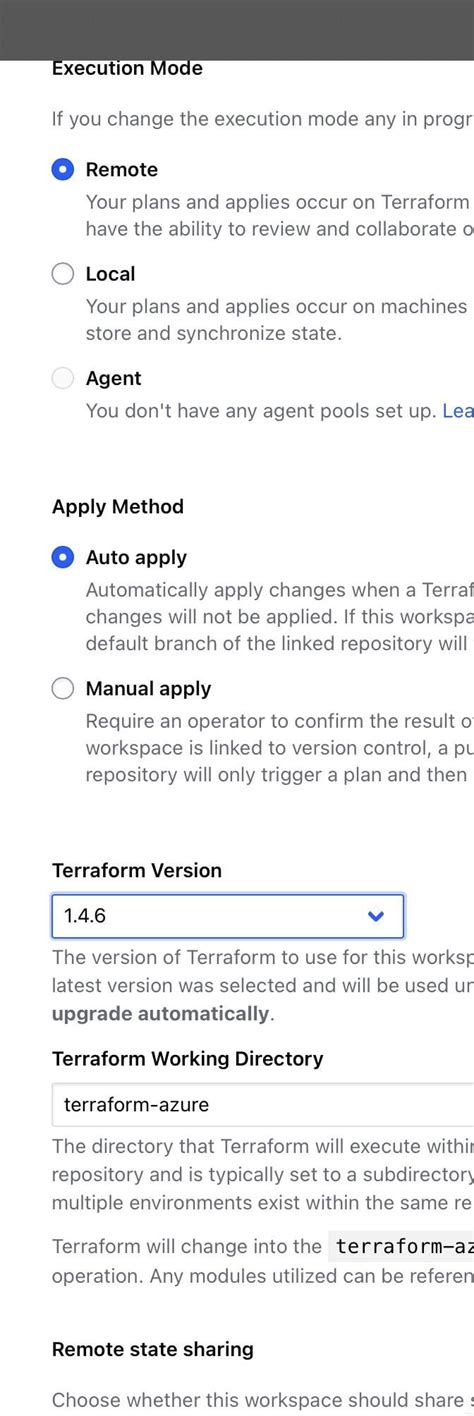 Is This The Right Settings For Working Dir For Config File Rterraform