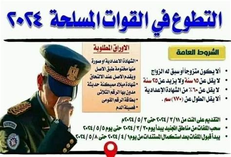 التطوع في القوات المسلحة ٢٠٢٤الشروط والأوراق المطلوبة والتقديم حتي 3