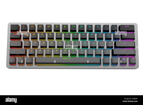 Realistic Computer Keyboard With Metallic Chrome Texture Isolated On White Background 3d Render