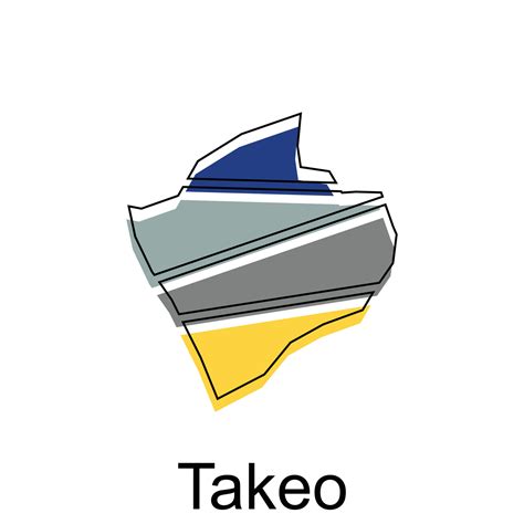 Takeo City High Detailed Vector Map Of Japan Prefecture Logotype