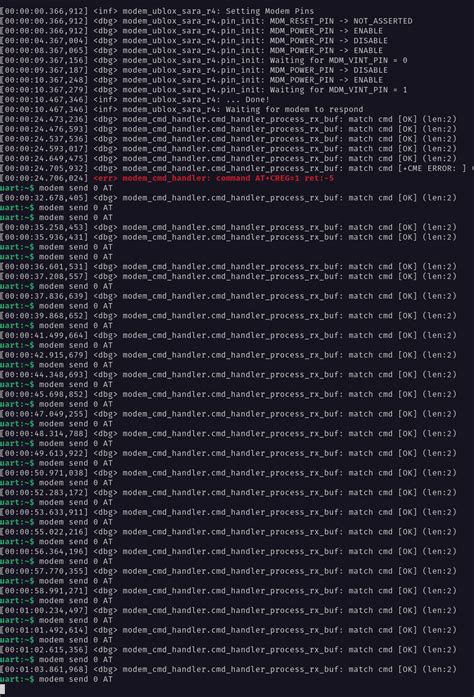 Shell Modem Send Command Causes Shell To Hang After About 10 Seconds