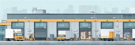 Urban Logistic Hub Loading Dock With Delivery Trucks In A Modern Flat