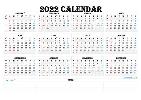 Calendar With Week Numbers Landscape PDF Image Printable Yearly Calendar Free