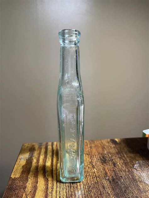 Aqua Vintage Glass Medicine Bottle Castoria 343 Etsy