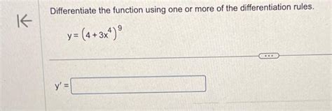 Solved Differentiate The Function Using One Or More Of The Chegg
