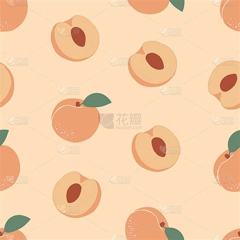 无缝图案与桃子当代抽象设计的装饰封面纸可爱的矢量图