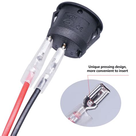 Twidec Interruptor Basculante Redondo De 12 V Ca 6a250 V 10 A125 V Spst